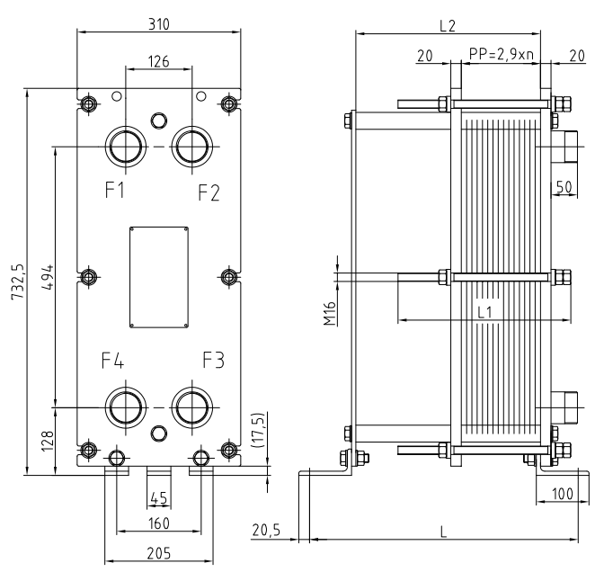 Funke FP10 Heat Exchanger Plate Gasket oil cooler fresh water processor
